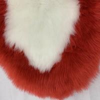 China Imitation Washable Sheepskin Rugs Dyed White Red for sale