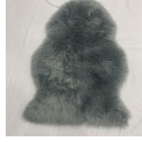 China Imitation Grey Sheepskin Seat Pad Shaggy Fur Round Fur Seat Cushion for sale