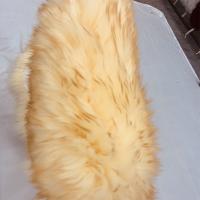 China 12cm Wool Sheepskin Square Chair Pad Sheepskin Bar Stool Cushions for sale