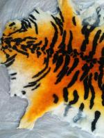 China Tiger Sheepskin Seat Cushion Carpet Pads For Chairs Custom for sale
