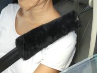 China Faux Sheepskin Fur Seat Belt Covers For Winter Custom for sale