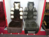 China Comfy Lambswool Sheepskin Car Seat Cushion Covers Gray for sale