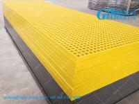 China Smooth Surface Molded FRP Grating | 50mm thickness | Green | HeslyGrating-China for sale