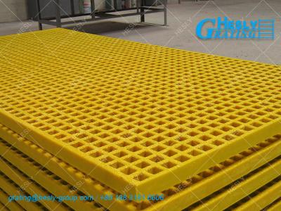 China Molded Fiberglass Grating | Yellow | Smooth surface | 25mm thickness - HeslyGrating, China factory sales for sale
