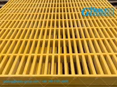 China Molded Fiberglass Grating | Yellow | Smooth surface | 50mm thickness - HeslyGrating, China factory sales for sale