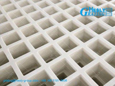 China High Load Capacity Molded FRP Grating | H50mm | 38X38mm square hole | Color White | HESLY Fiberglass Grating for sale