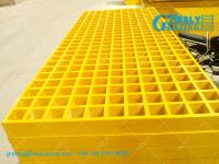 China Yellow Mould FRP Grating Panels | High 38mm | 38X38mm square hole | Smooth Surface | HESLY Grating China for sale
