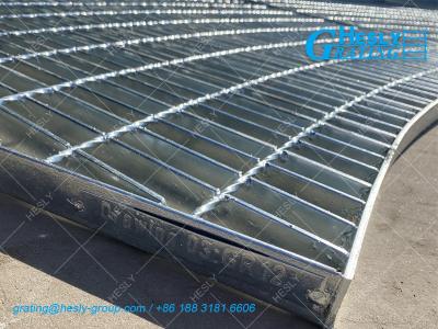 China Platform Welded Steel Grating | 50X5mm load bar | 8mm square twisted cross bar | 80μm zinc layer | Hesly Grating for sale