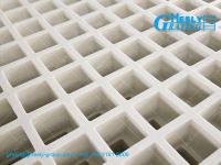 China White Molded Fiberglass Grating | 38mm thickness | 38X38mm square hole | Fire Retardant | HESLY China Grating Exporter for sale