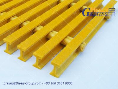China GRP Pultruded Grating Panels | High 38mm | 60% opening area | Gritted Surface | HESLY Grating China for sale