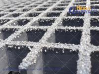 China Fiberglass Moulded Grating,Thickness 50mm, 50X50mm square hole, Gritted Surface, Color Grey, 1X2m, Hesly Grating China Factory for sale