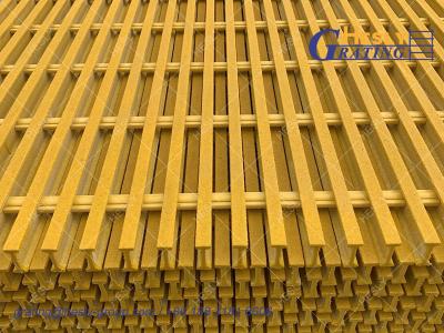 China FRP Pultruded Grating Sheet | High 38mm | 60% opening area | Gritted Surface | HESLY Grating China for sale