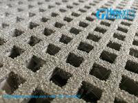 China Mini Mesh FRP Molded Grating, 50mm panel thickness, 25*25mm holes, Dark Grey, 1220X3660mm, Gritted Surface, China HESLY for sale