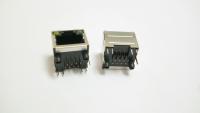 China 1051-208001 90 Degree RJ45 Single Port With LED Shielded PBT Black for sale