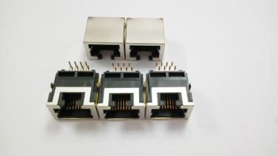 China RJ45 Female Connertor Side Enter Low Profile RJ45 Jack With Shielded And HF Production for sale