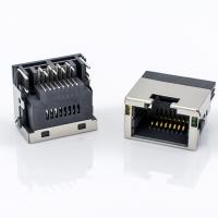 China Female RJ45 Modular Jack , Offset Jack Shielded Mini RJ45 Connector For Panel Mount for sale