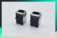 China 7498011211 RJ45 Modular Jack 90° Angle Right Side Enter Insert Plate Mounting Type for sale