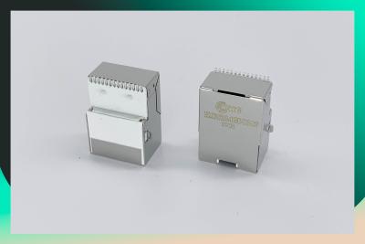 China SMT RJ45 Connector 1x1 Tab-Down 10 / 100Base-T MIC26023-5134W-LF3 PHCONN for sale