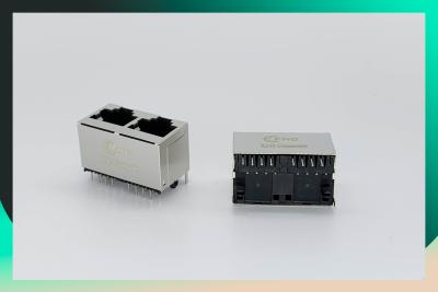 China PHC 1x2 Network Connector Rj45 PH52E88-21210XX Through Hole Solder Termination for sale