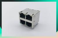China PBT Housing 2X2 RJ45 Modular Jack With Gigabit Transformer for sale