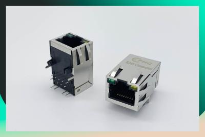 China 1X1 Modular RJ45 Female Jack With 10/100 Base-T Transformer for sale