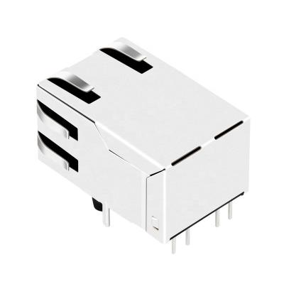 China Through Hole 10BASE 100BASE RJ45 PCB Connector RMS-001L-08A0-GY for sale