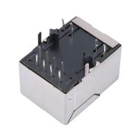 China Through Hole Mounting RJ45 Modular Jack with 2 Rows and 8 Contacts for Ethernet Connectivity for sale