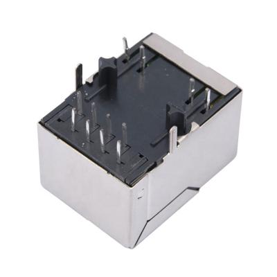 China Through Hole Mounting RJ45 Modular Jack with 2 Rows and 8 Contacts for Ethernet Connectivity for sale