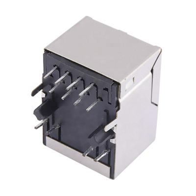 China Through hole Mount RJ45 Modular Jack with Insulation Resistance 1000 Megohms Min at 500 Vdc Cross Part Number ARJM11D7 811 NN CW4 Data Connector for sale