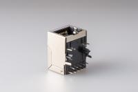 China Side Enter Magnetic RJ45 Jack , rj45 With Integrated Magnetics Insert  Plating 10P 1x1 Port  With Led for sale