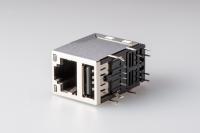 China Ethernet 10 / 100 Base -T Female  RJ45 Network Port With Usb Connector /  Shield / Led for sale