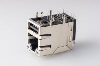China Ethernet 10 / 100 Base -T Female RJ45 Modular jack with Usb Connector /  Shield  /  Led for sale