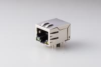 China RMS-048Q-10F6-GY , Shielded Magnetic RJ45 Jack Insert Plating 10P 1x1 Port With LED And Spring for sale