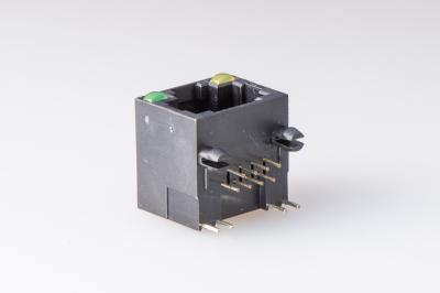 China Full Plastic RJ11 RJ45 Jack With Led TAB UP 8P8C Single Port Without Transformers for sale