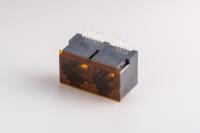 China 4P4C + 6P6C Double Port SMT RJ11 Jack  , RJ11 PCB Connector Modular Full Plastic for sale