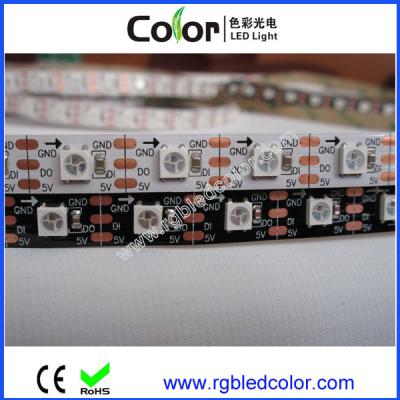 China 10/12mm white/black pcb DC5V digital rgb apa104 strip 30 48 60 72 144led/m for sale