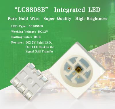 China Color Adjustable 5050 Smart LED Chip Lighting Source DC12V Individual Pixel LC8808 LED for sale