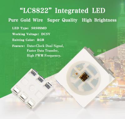 China Wholesale 6 pin Sanan High Brightness SK9822 APA102C 5050 RGB LED chip for sale