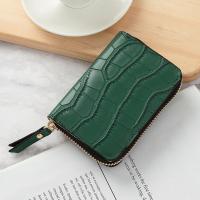China Leather Credit Card Bag Women Small Change Purse Custom Logo Solid Color 8 Slot for sale