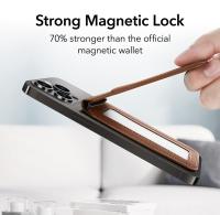 China Leather Magnetic Card Holder for Magsafe with Bracket Stand 2 Card Slots for sale