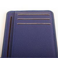 China Custom Leather ID Card Holder Wallet with Zipper 4 Slots Pocket Solid Color for sale