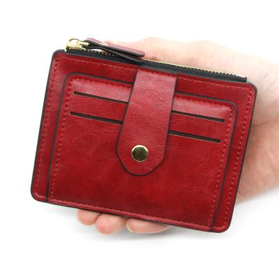 China Leather Credit Card Holder Wallet for Men Women Unisex Coin Purse 8 Slots for sale