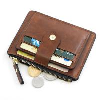 China Leather Credit Card Holder Wallet for Men Women Unisex Coin Purse 8 Slots for sale