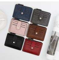 China Leather Credit Card Holder Wallet for Men Women Unisex Coin Purse 8 Slots for sale