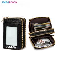 China Unisex 3D Leather Card Holder Wallet with 8 Credit Card Slots for sale