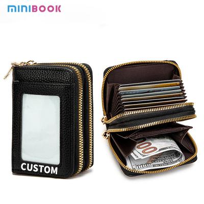 China Unisex 3D Leather Card Holder Wallet with 8 Credit Card Slots for sale