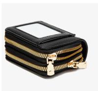 China Unisex 3D Leather Card Holder Wallet with 8 Credit Card Slots for sale
