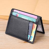 China RFID Blocking Genuine Leather Business ID Card Holder Unisex Wallet 8 Slots for sale