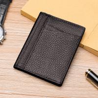 China RFID Blocking Genuine Leather Business ID Card Holder Unisex Wallet 8 Slots for sale