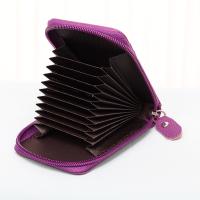 China 12 Slot RFID Anti Theft Zippered Credit Card Wallet Leather Multi Card Bag for Men for sale